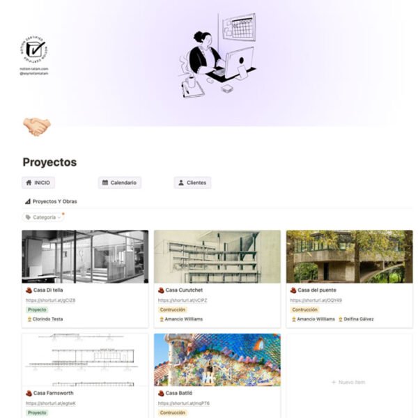 Plantilla de Notion para Arquitectos Organiza tu proyecto.